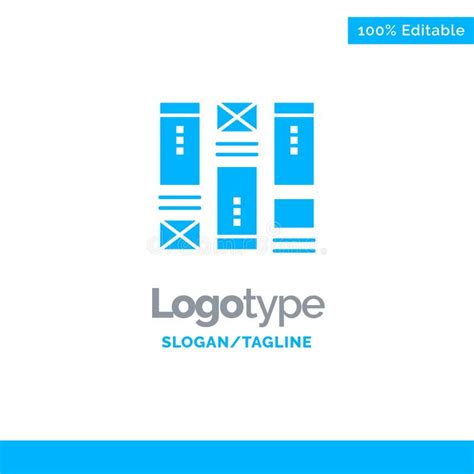 Wire Framing Sketching Wireframe Idea Blue Business Logo Template Stock Vector Illustration
