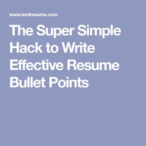 Resume Tips Sentences Structure Vs Bullet Points Point Wh
