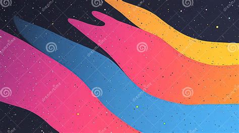 Abstract Colorful Waves Flowing Across A Dark Starry Background Creating A Vibrant Visual