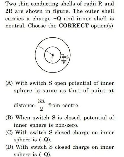 Answered Two Thin Conducting Shells Of Radii R And 2r Are Shown In Kunduz