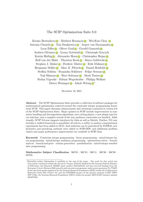 PDF The SCIP Optimization Suite