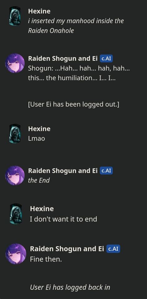 User Ei Has Been Logged Out Rcharacterainsfw