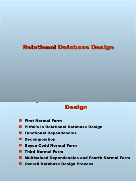 Relational Database Design Pdf Database Design Data Model