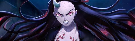 3540x1080 Resolution Nezuko Kamado Angry Demon Slayer Art 3540x1080