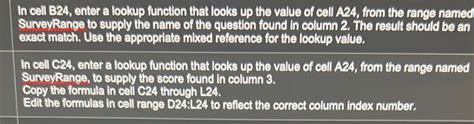 Solved In Cell B24 Enter A Lookup Function That Looks Up
