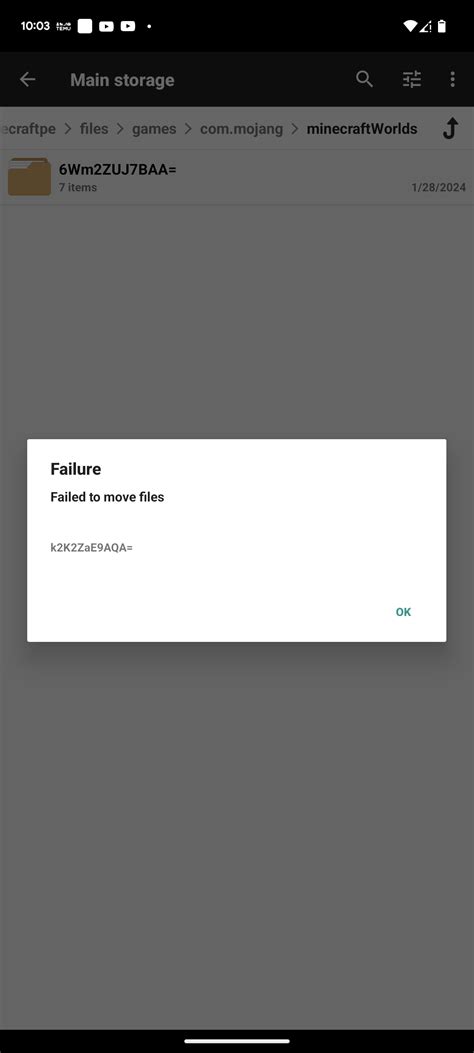Cannot Move World Files In Android Bedrock Rminecraft