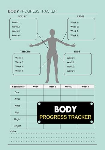 Body Progress Tracker Body Measurements Chart Log Book Weekly Weight Loss Tracking Journal For