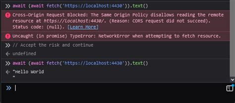 Javascript How Can I Force Fetch To Accept A Self Signed Certificate