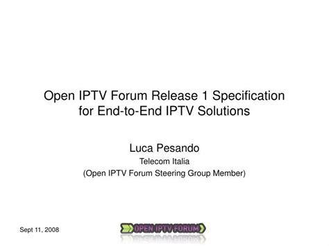 PPT Open IPTV Forum Release Specification For End To End IPTV Solutions PowerPoint