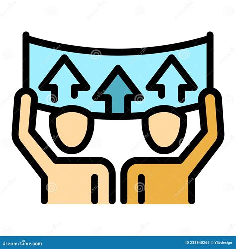 Group Banner Agitation Icon Color Outline Vector Stock Vector Illustration Of Demonstration