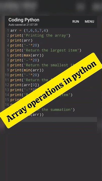 Array Operation In Python Itzrafiq Computerscience Python