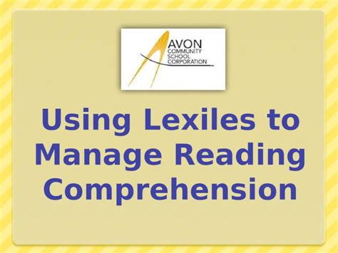 Pptx Using Lexiles To Manage Reading Comprehension Dokumen Tips