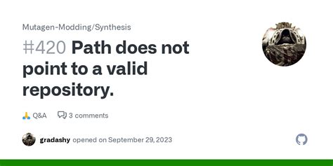 Path Does Not Point To A Valid Repository · Mutagen Modding Synthesis