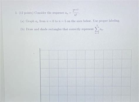Solved 3. (12 points) Consider the sequence an=n!2n+2. (a) | Chegg.com