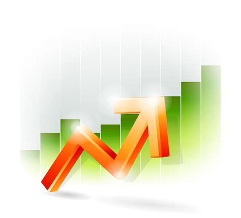 Premium Vector Red Arrow On Green Bar Graph