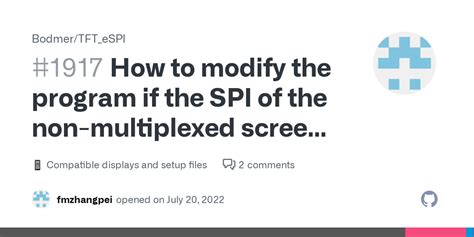 how to modify the program if the spi of the non multiplexed screen is