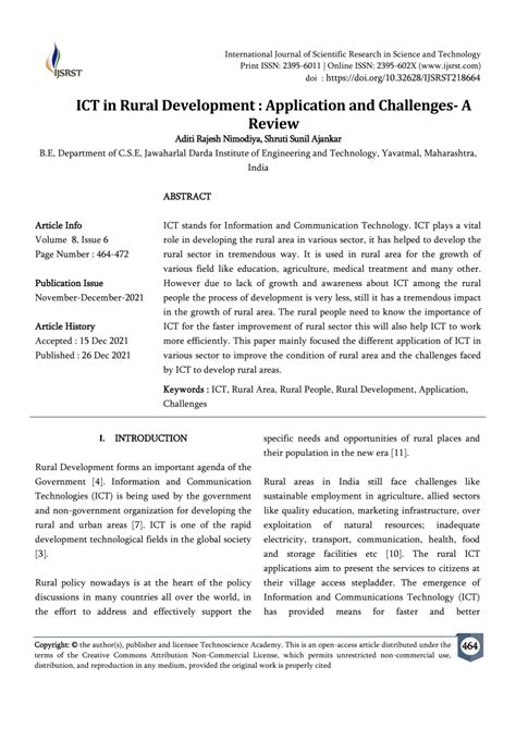 Pdf Ict In Rural Development Application And Challenges A Review