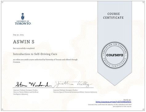 Learn About Self Driving Cars With Coursera Aswin Sankar Posted On The Topic Linkedin