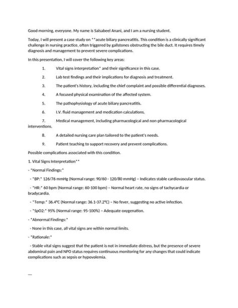 Acute Biliary Pancreatitis By Salsabeel Docx