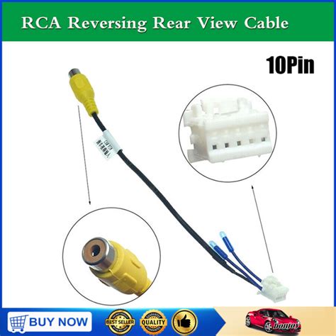 10pin กล้องมองหลังสำรอง สายอะแดปเตอร์ Rca สำหรับวิทยุสเตอริโอในรถยนต์ Dvd Th