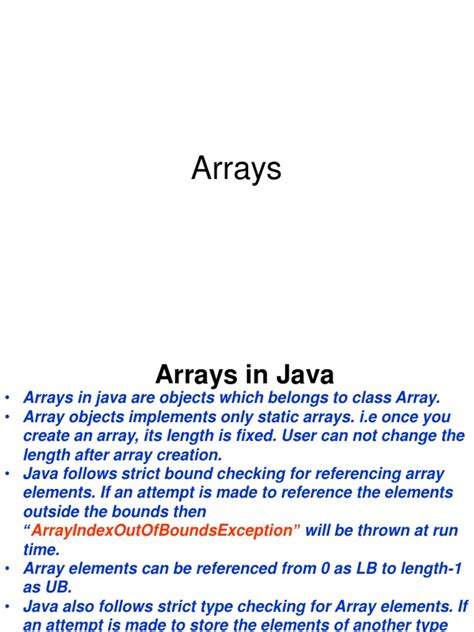 Java Arrays Types And Syntax Guide Pdf Array Data Structure