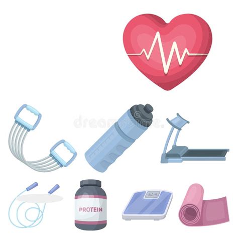 Um Grupo De Imagens Sobre O Gym Treinando O único ícone Do Gym E Do