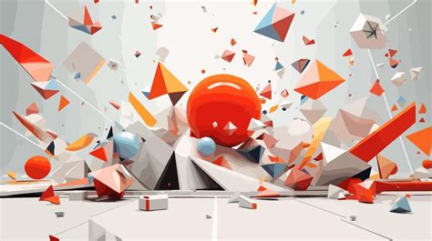 Stunning Chaos Abstract Background With Realistic 3d Objects Premium Ai Generated Vector