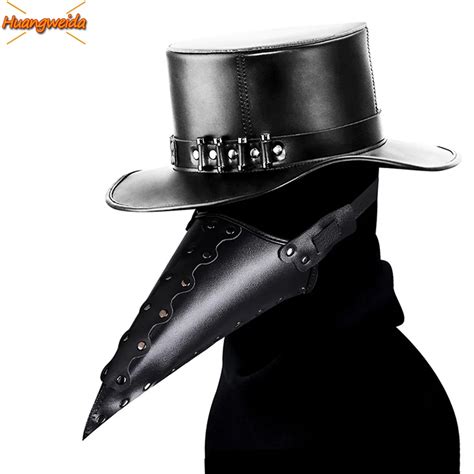 부리 전염병 의사 할로윈 마스크 Pu 스팀 펑크 부리 코스프레 할로윈 마스크 신사 모자 스팀 펑크 소품 카니발 Aliexpress