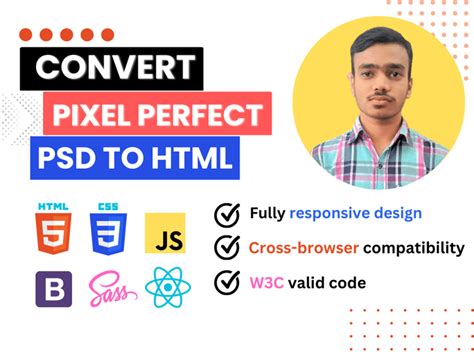 Your Psd Figma Ai And Xd Files Into Pixel Perfect Html Code In 24