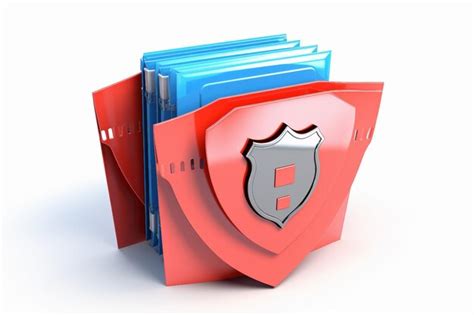 3d Icon Illustrating A Data Encryption Shield Safeguarding Files Premium Ai Generated Image