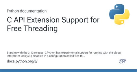 C Api Extension Support For Free Threading — Python 3137 Documentation