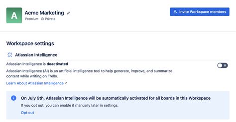 Activate Atlassian Intelligence For Your Trello Workspace Or Enterprise Trello Atlassian Support