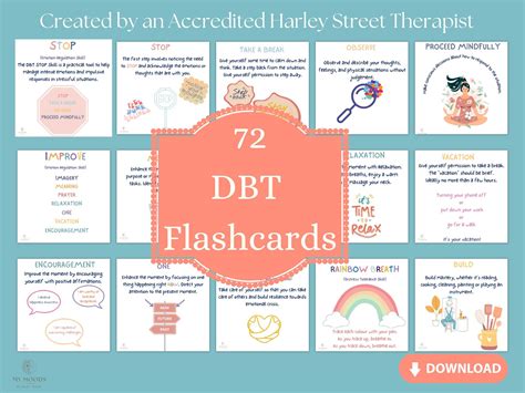 Dbt Flash Cards Printable Cards Self Help Cards Coping Cards Bpd