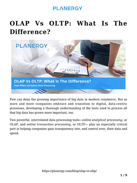 Olap Vs Oltp Pdf Data Warehouse Databases