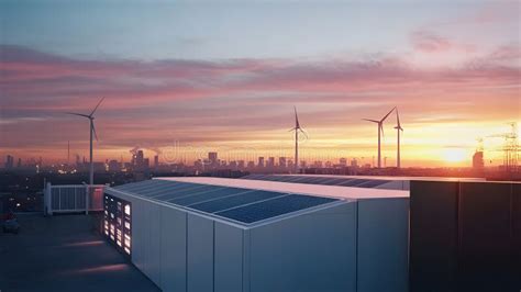 Ai Powered Renewable Energy Storage Solutions A City Stock Illustration Illustration Of