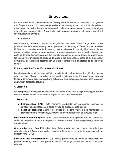 eritrocitos eritrocitos en esta presentación exploraremos el