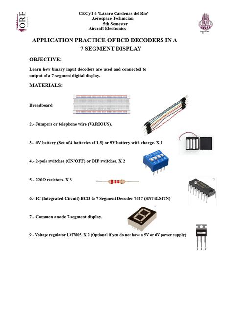 7 Segment Display Practice With Decoder Pdf Electrical Engineering