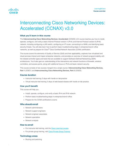 Interconnecting Cisco Networking Devices Accelerated CCNAX V PDF InstaPDF
