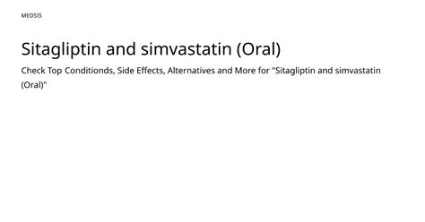 Sitagliptin And Simvastatin Oral Meds Is