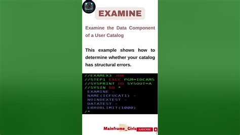 Mainframe Idcams Examine Mainframe Utilities Ibm Examine Commands Functions Parameters