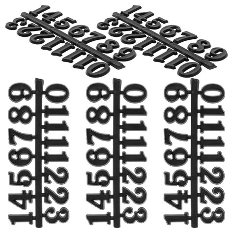 Set Of 3 Clock Numerals Diy Digital Numbers Black Replacement