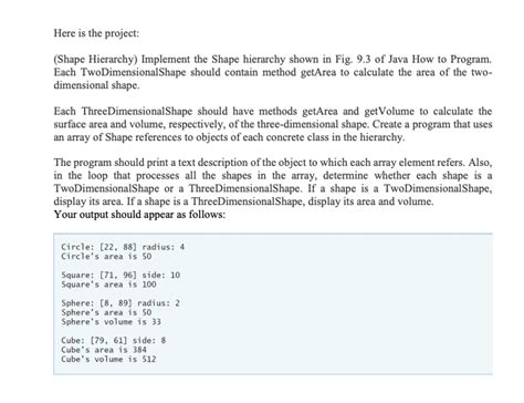 solved here is the project shape hierarchy implement the