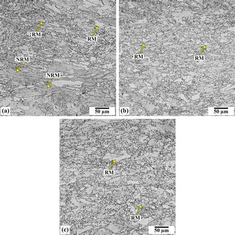 Typical Om Micrographs From The Microstructural Evolutions During