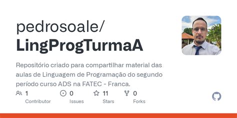 Github Pedrosoale Lingprogturmaa Reposit Rio Criado Para Compartilhar Material Das Aulas De