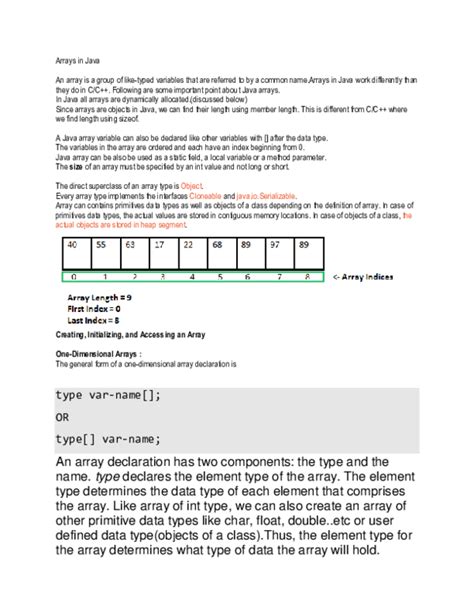 Pdf Arrays In Java