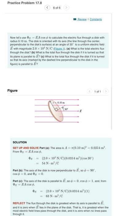 Now let s use ΦE EAcosϕ to calculate the electric Chegg com
