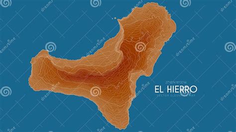 Topographic Map Of El Hierro Canary Islands Spain Vector Detailed