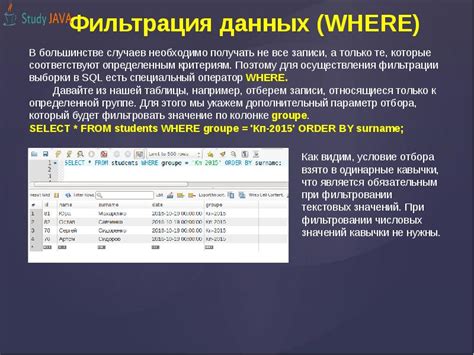 java for web sql Пятая лекция презентация доклад проект скачать