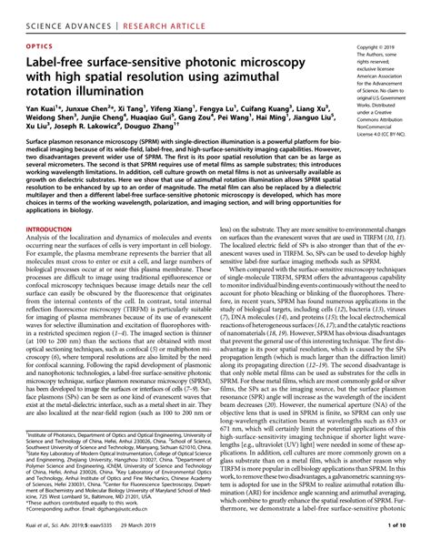 Pdf Label Free Surface Sensitive Photonic Microscopy With High Spatial Resolution Using