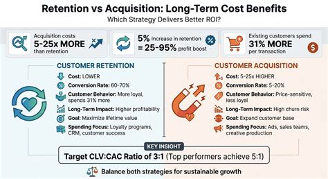 Retention Vs Acquisition Long Term Cost Benefits Growth Onomics